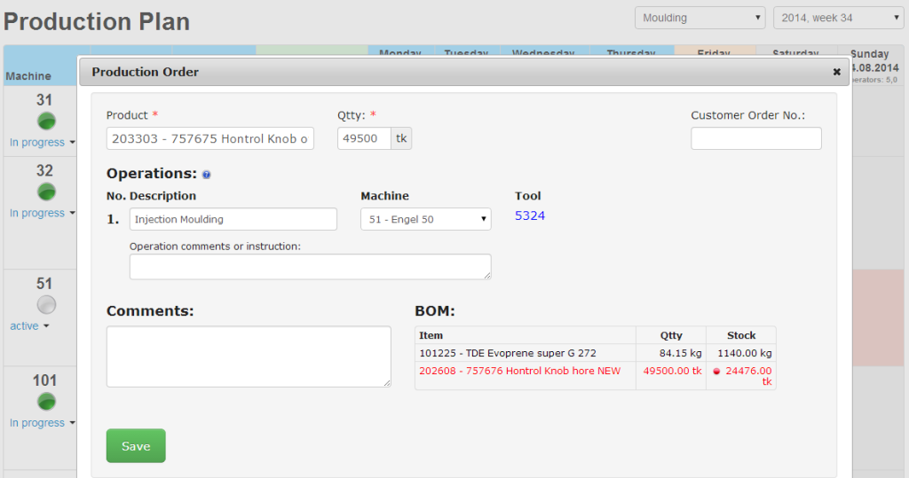 Access Production Orders and Reports from Machine Schedule Directly ...